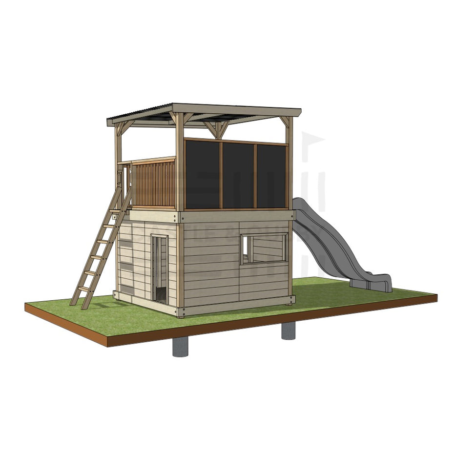Interactive Wooden Adventure Cubby House & Slide - Made in Australia ...
