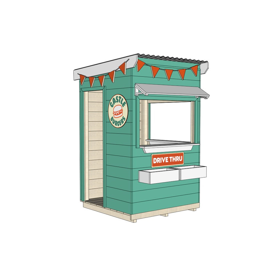 Drive Thru Burger Shop Themed Cubby House for an Educational Play ...