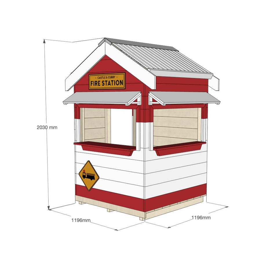 Styled Fire Station Cubby House for Education Play Spaces – Castle and ...