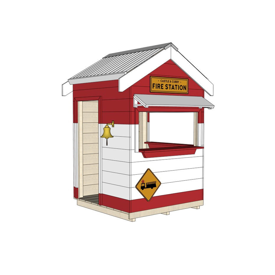 Styled Fire Station Cubby House for Education Play Spaces – Castle and ...