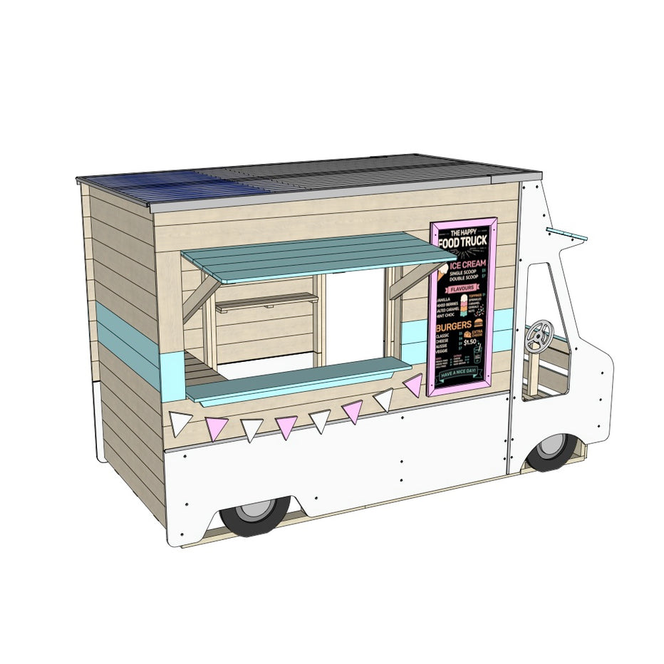 Foodtruck Themed Outdoor Wooden Cubby House – Castle and Cubby