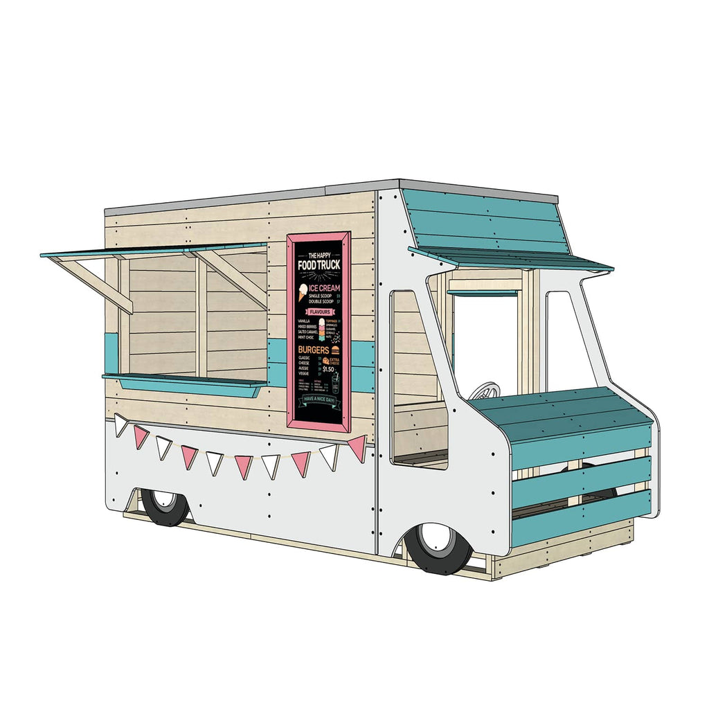 Foodtruck Themed Outdoor Wooden Cubby House – Castle and Cubby