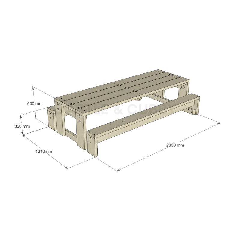 Timber Outdoor Table and Bench Seats | Australia-Wide Delivery – Castle ...