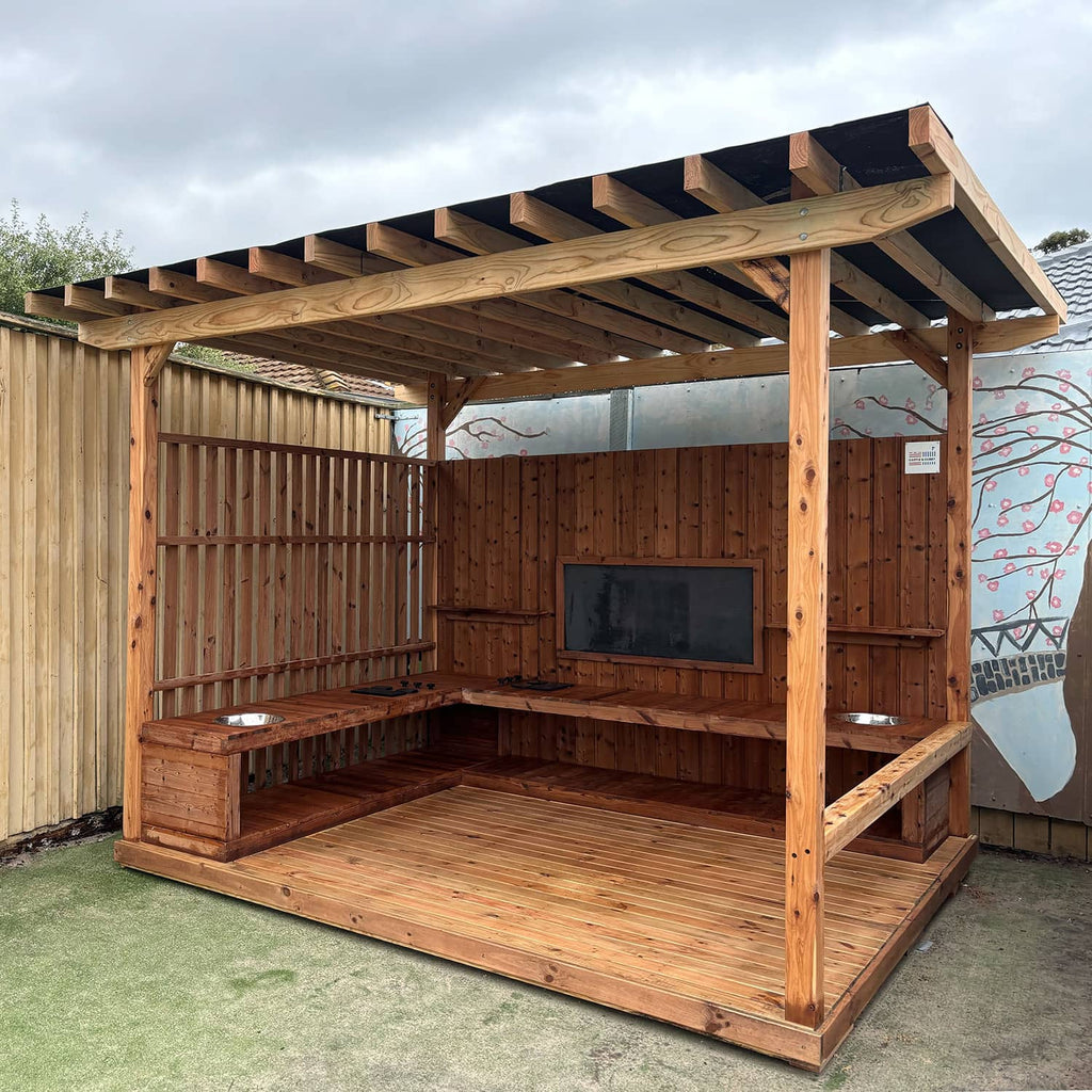 Outdoor Mud Kitchen with Shade Shelter | ELC & School Playgrounds ...