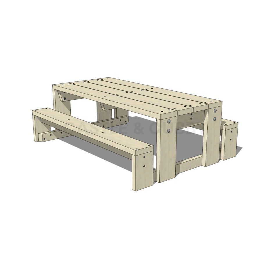 Timber Outdoor Table and Bench Seats | Australia-Wide Delivery – Castle ...