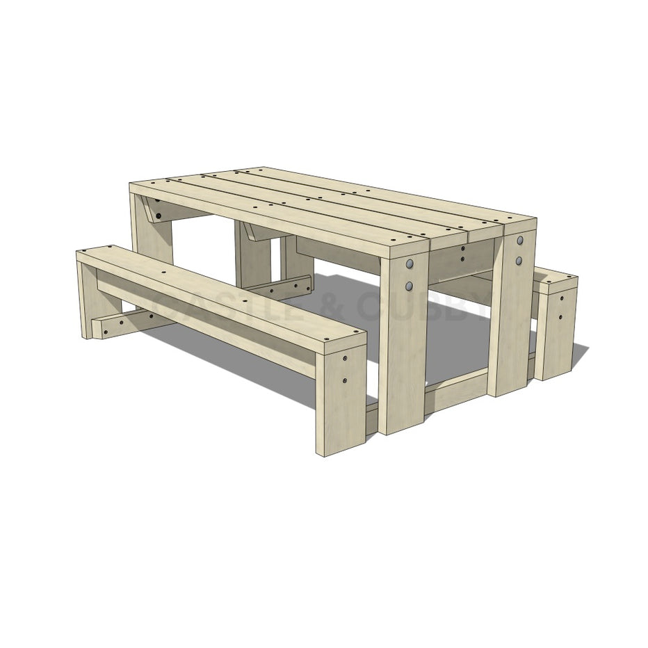 Timber Outdoor Table and Bench Seats | Australia-Wide Delivery – Castle ...
