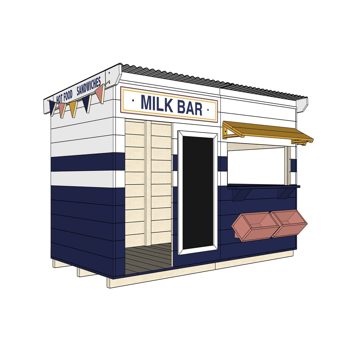 Stylish Retro Milk Bar Cubby House for Education Clients – Castle and Cubby