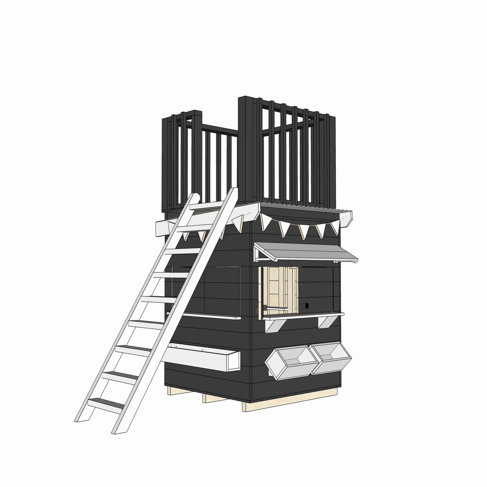 Australian Made Fort Top Wooden Cubby Houses For Families – Castle and ...