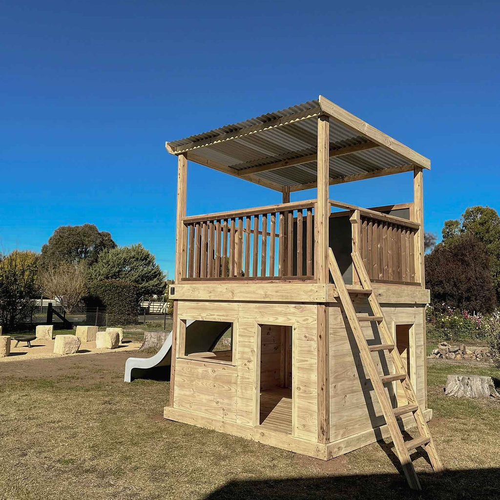 Interactive Wooden Adventure Cubby House & Slide - Made in Australia ...