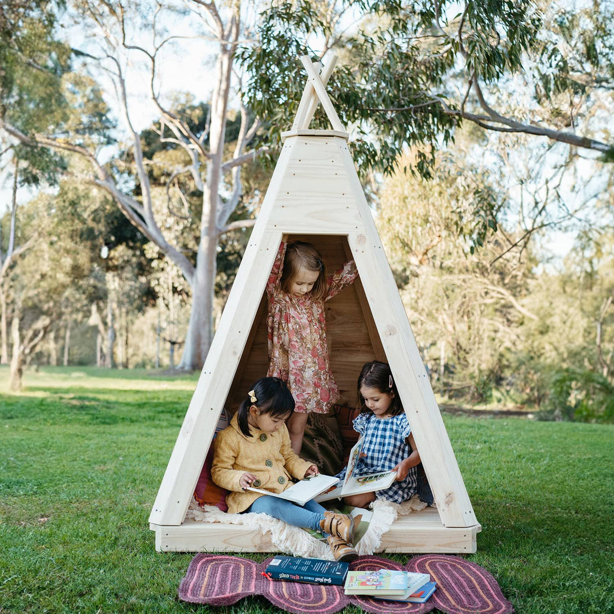 Timber Teepee Cubby Houses – Castle and Cubby